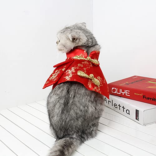 2pcs Year Small Costume Joyous Up Clothes Envelope L Dog Funny New Dogs Decorative Red Cosplay Size Cat Delicate Cape Comfortable Cloak Style Pet Dress Dynasty Pets Chinese