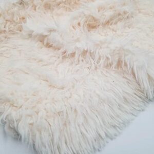 texco inc flokati curly faux fur cuddly fabric, cream 2 yards