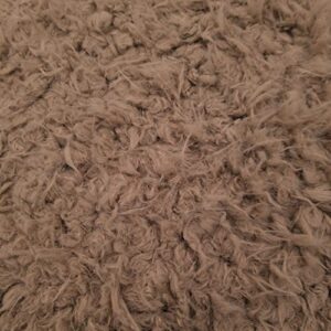 texco inc flokati curly faux fur cuddly fabric, mocha 1 yard