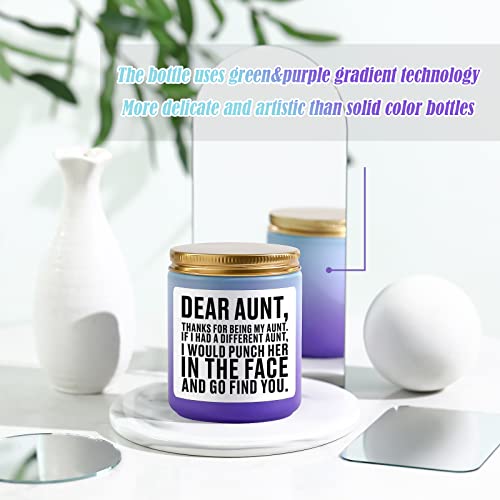 Mothers Day Gifts for Aunt, Aunt Gifts, Best Aunt Ever Gifts, Aunt Gifts from Niece Nephew, Aunt Birthday Gift, Funny Thanksgiving Christmas Gifts for Aunt Auntie - Acotxber Lavender Scented Candles