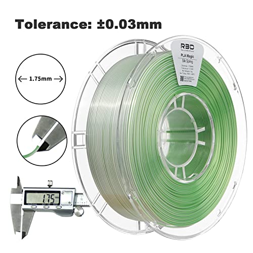 R3D PLA Filament 1.75mm, 3D Printer Filament (Dual-Color Silk Spring)