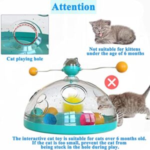 4 in 1 Cat Toy Indoor for Cats Interactive Best Kitten Puzzle Toys Seller Kitty Treasure Chest Puzzles Smart stimulating Mental Stimulation Brain Games Track Balls Teaser Catnip Ball with Feather