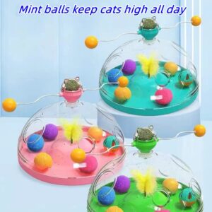 4 in 1 Cat Toy Indoor for Cats Interactive Best Kitten Puzzle Toys Seller Kitty Treasure Chest Puzzles Smart stimulating Mental Stimulation Brain Games Track Balls Teaser Catnip Ball with Feather