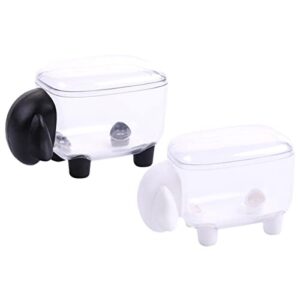 Alipis 4pcsboxes Qtip Container for Gift Sheep and Swabs Bathroom Holiday Room Holder Table Toothpick Pads Cotton Cosmetic Apothecary Organizer Storage Vanity Lid Makeup Balls Shape