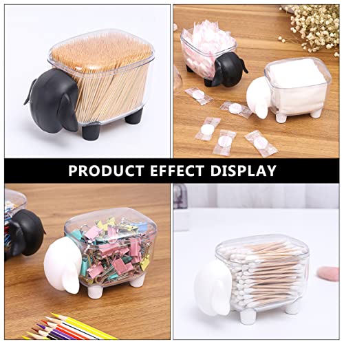 Alipis 4pcsboxes Qtip Container for Gift Sheep and Swabs Bathroom Holiday Room Holder Table Toothpick Pads Cotton Cosmetic Apothecary Organizer Storage Vanity Lid Makeup Balls Shape