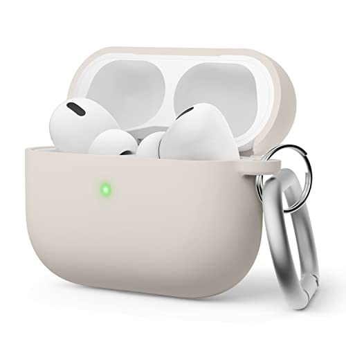 elago Liquid Hybrid Case Compatible with AirPods Pro 2nd Generation Case Cover - Compatible with AirPods Pro 2 Case, Triple Layer Protection, Keychain Included, Dust Resistant, Shockproof (Stone)