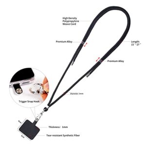 Tmate Phone Lanyard for Around The Neck, Universal Crossbody Patch Phone Lanyards, Adjustable Strap Key Chain Holder for Cell Phone Hands Free Leash for Women Men iPhone Android Case Accessory Charm