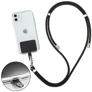 tmate phone lanyard for around the neck, universal crossbody patch phone lanyards, adjustable strap key chain holder for cell phone hands free leash for women men iphone android case accessory charm