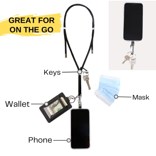 Tmate Phone Lanyard for Around The Neck, Universal Crossbody Patch Phone Lanyards, Adjustable Strap Key Chain Holder for Cell Phone Hands Free Leash for Women Men iPhone Android Case Accessory Charm