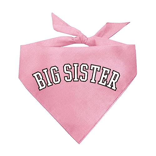 Big Sister (B&W) Baby Announcement Dog Bandana (Baby Pink, OS 895)