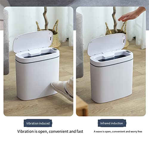 AIWE7D Touchless Bathroom Trash Can with Lid Lids for Kitchen Office Home Bedroom Motion Sensor Trash Can Waterproof Garbage Bin Rechargeable Smart 3.7 Gallon