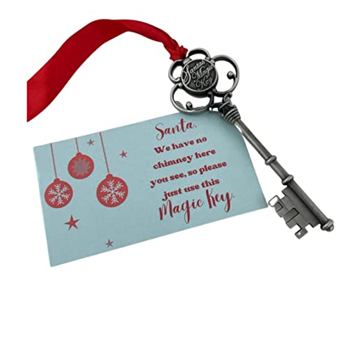 Santa's Magic Key for House with No Chimney Ornament, Christmas Ornament, Skeleton Key Santa Key, Santa Claus Decoration, Santas Key, Keys, Ornaments, Enchanted, Clause, Decorations, Christmas Eve