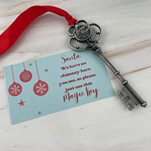 Santa's Magic Key for House with No Chimney Ornament, Christmas Ornament, Skeleton Key Santa Key, Santa Claus Decoration, Santas Key, Keys, Ornaments, Enchanted, Clause, Decorations, Christmas Eve