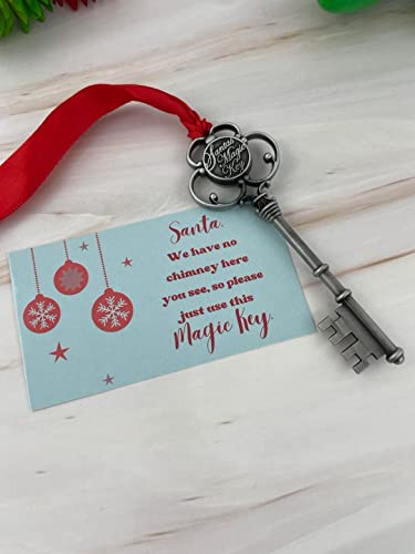 Santa's Magic Key for House with No Chimney Ornament, Christmas Ornament, Skeleton Key Santa Key, Santa Claus Decoration, Santas Key, Keys, Ornaments, Enchanted, Clause, Decorations, Christmas Eve