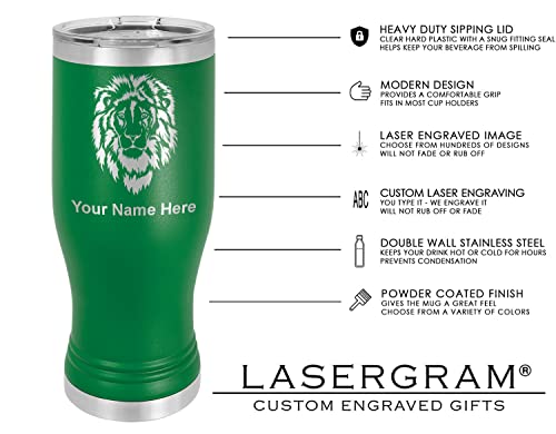 LaserGram 20oz Vacuum Insulated Pilsner Mug, EMT Emergency Medical Technician, Personalized Engraving Included (Green)