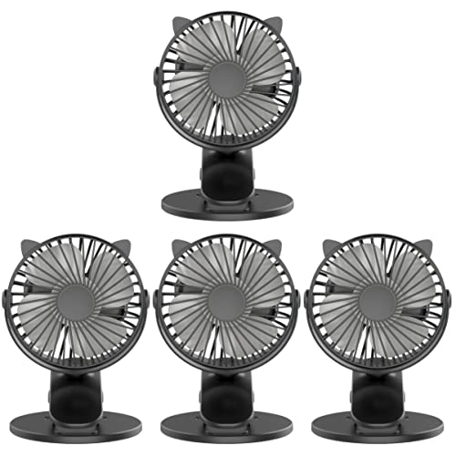 Homoyoyo Handheld Fans 4pcs Indoor Battery for Handheld Premium Powered Desktop Table Dorm Clip Desk Cat Volume Delicate Pretty Usb/Adjustable Bedroom Girls Camping Air Silence Mini Travel Ear