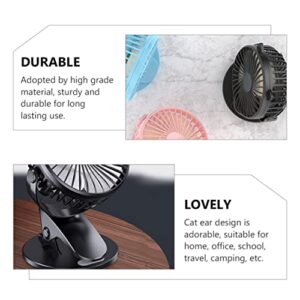 Homoyoyo Handheld Fans 4pcs Indoor Battery for Handheld Premium Powered Desktop Table Dorm Clip Desk Cat Volume Delicate Pretty Usb/Adjustable Bedroom Girls Camping Air Silence Mini Travel Ear