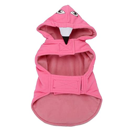 Warm Cotton Cold Pet Dog Cosplay Weather Outdoor Vest Thicken Lpink Fleece Coat Apparel - Cloak Clothes Flamingo Party Hooded Favors Pinksize Coats Hoodie Sweatshirt Funny Costume