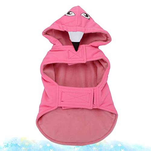 Warm Cotton Cold Pet Dog Cosplay Weather Outdoor Vest Thicken Lpink Fleece Coat Apparel - Cloak Clothes Flamingo Party Hooded Favors Pinksize Coats Hoodie Sweatshirt Funny Costume