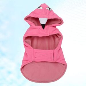 Warm Cotton Cold Pet Dog Cosplay Weather Outdoor Vest Thicken Lpink Fleece Coat Apparel - Cloak Clothes Flamingo Party Hooded Favors Pinksize Coats Hoodie Sweatshirt Funny Costume