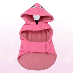 Warm Cotton Cold Pet Dog Cosplay Weather Outdoor Vest Thicken Lpink Fleece Coat Apparel - Cloak Clothes Flamingo Party Hooded Favors Pinksize Coats Hoodie Sweatshirt Funny Costume