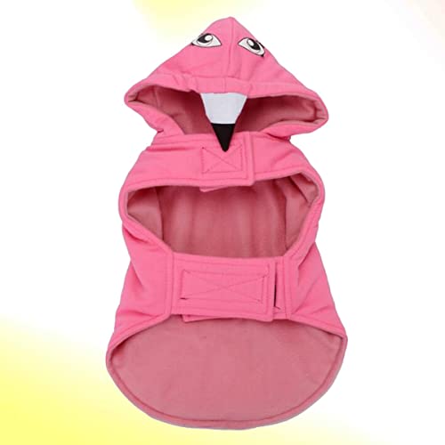 Warm Cotton Cold Pet Dog Cosplay Weather Outdoor Vest Thicken Lpink Fleece Coat Apparel - Cloak Clothes Flamingo Party Hooded Favors Pinksize Coats Hoodie Sweatshirt Funny Costume