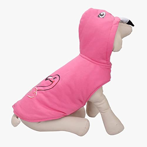 Warm Cotton Cold Pet Dog Cosplay Weather Outdoor Vest Thicken Lpink Fleece Coat Apparel - Cloak Clothes Flamingo Party Hooded Favors Pinksize Coats Hoodie Sweatshirt Funny Costume