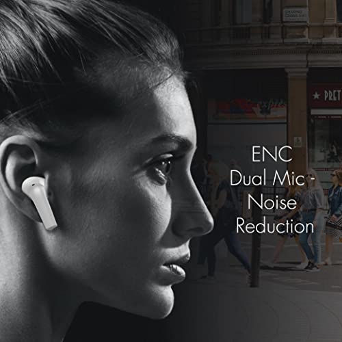 NUU Buds A | Active Noise Cancelling Earbuds | Bluetooth 5.2 in Ear Headset | ENC Voice Call Noise Reduction | 8 Hours Playtime | Peral White