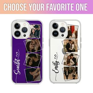 Somlatic Custom Phone Case Customized Photo Picture Name Clear Cases Personalized Make Your Own Phones Cover Compatible with iPhone 7 8 Plus X XS XR 11 12 13 Mini Pro Max Xmas Present