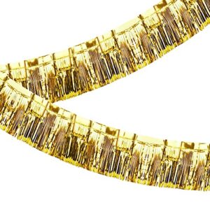 2 pack iridescent float fringe curtains, metallic streamers foil fringe garland shiny tassel foil float parade float decorations for trailer car graduation homecoming outdoor indoor party (gold)