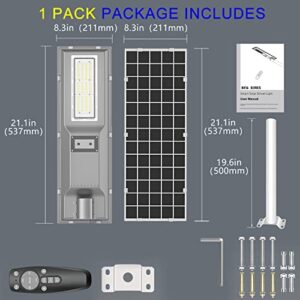 sunseatop Solar Street Lights Outdoor,Motion Sensor Solar Light 16000LM 200W Equivalent Incandescent Street Light with Remote Security Lights Solar Power for Parking Lot Patio Backyard Garden Yard