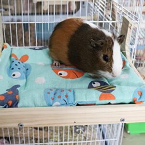 Guinea Pig Loft Bed with Little Pad, Wood Guinea Pig Habitat, Rat Nest House, Hamster Cage Accessory, Small Animal Sleeping Hammock Bed Hideout for Guinea Pig Hamster Hedgehog Rat Chinchilla Bunny