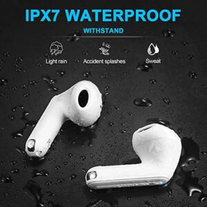 yobola Wireless Earbuds, Bluetoth Earbuds Deep Bass HiFi Stereo, Bluetoth Headphones 4 Microphone Clear Call, IPX7 Waterproof Wireless Headphones 5.3 Touch Control, USB-C Fast Charging