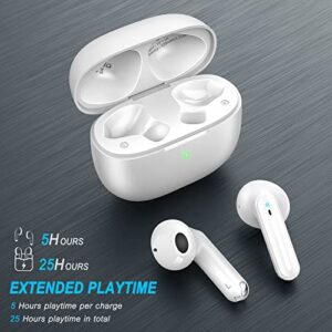 yobola Wireless Earbuds, Bluetoth Earbuds Deep Bass HiFi Stereo, Bluetoth Headphones 4 Microphone Clear Call, IPX7 Waterproof Wireless Headphones 5.3 Touch Control, USB-C Fast Charging