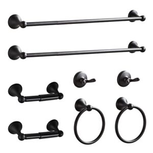 bgl bathroom hardware set matte black adjustable expandable bath towel bars bathroom accessory set towel racks 8-pieces wall mount