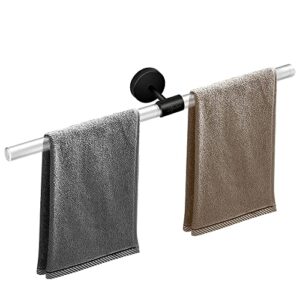 bjiotun 16 inch towel bar, acrylic hand towel holder for bathroom wall mounted towel rack rustproof towel hanger for bathroom cabinet kitchen (sus304 stainless steel base, matte black)