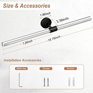 Bjiotun 16 Inch Towel Bar, Acrylic Hand Towel Holder for Bathroom Wall Mounted Towel Rack Rustproof Towel Hanger for Bathroom Cabinet Kitchen (SUS304 Stainless Steel Base, Matte Black)