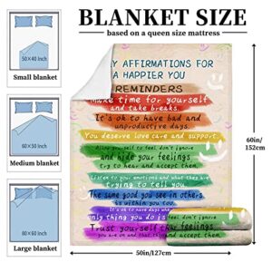 GERMSLAP Positive Affirmation Blanket Gifts, Mental Health Blanket Gifts, Christian Inspirational Spiritual Gifts for Women Men for Birthday, Christmas - Daily Affirmation 60"x50"