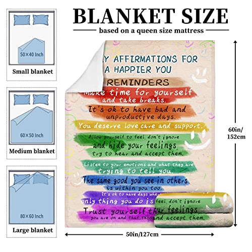 GERMSLAP Positive Affirmation Blanket Gifts, Mental Health Blanket Gifts, Christian Inspirational Spiritual Gifts for Women Men for Birthday, Christmas - Daily Affirmation 60"x50"