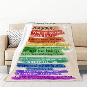 GERMSLAP Positive Affirmation Blanket Gifts, Mental Health Blanket Gifts, Christian Inspirational Spiritual Gifts for Women Men for Birthday, Christmas - Daily Affirmation 60"x50"