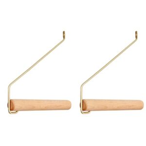 Alipis Towel Hooks 2pcs Living for Entryway Bathroom Organizer Peg Rack Hanger Smooth Coat Hook Door Scarves Bamboo Hooks Umbrellas Towel Wear- Hallway Adhesive Robe Wood Resistant Wall Towel Hook