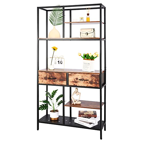 Vasfarok Bookshelf Tall Bookcase Shelf Storage Organizer, Modern Book Shelf for Bedroom, Living Room and Home Office