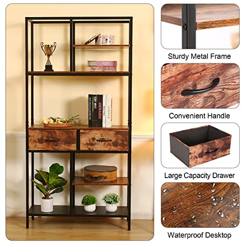 Vasfarok Bookshelf Tall Bookcase Shelf Storage Organizer, Modern Book Shelf for Bedroom, Living Room and Home Office