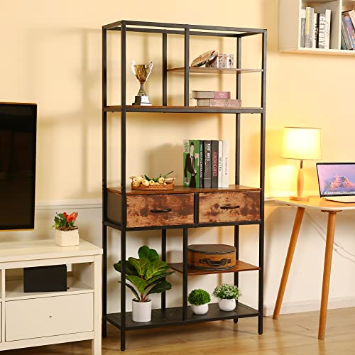 Vasfarok Bookshelf Tall Bookcase Shelf Storage Organizer, Modern Book Shelf for Bedroom, Living Room and Home Office