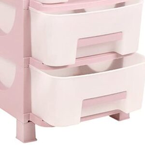 Homeplast Ouma 24 Inch Tall Plastic 3 Drawer Home Storage Indoor Outdoor Organizer Shelf Unit with Perforated Ventilated Drawers, Pink