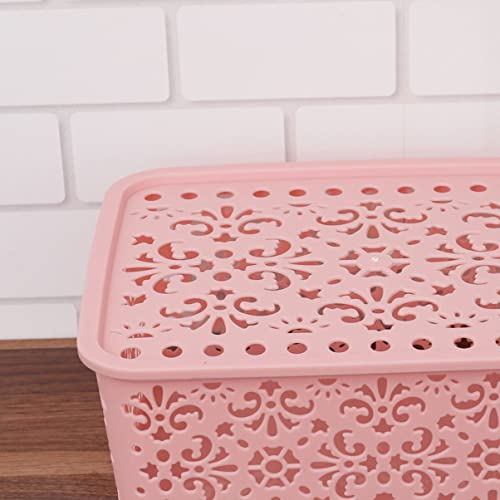 Cabilock Storage Desktop Sundries Socks Clo Hollow Finishing Scarfs Underwear Plastic Drawer Cosmetic Pink For Bra Organizers