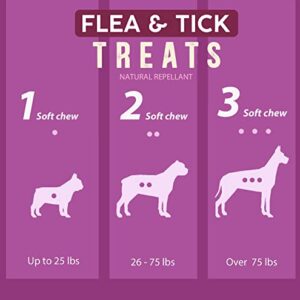 SUNNYCHEWS Flea and Tick Prevention for Dogs| Dog Flea & Tick Control Chewable| Dog Flea Treatment with Bacon Flavor| Natural Flea and Tick for Dogs| Dog Flea with Hemp, Garlic, Flaxseed, 12oz 90 chew