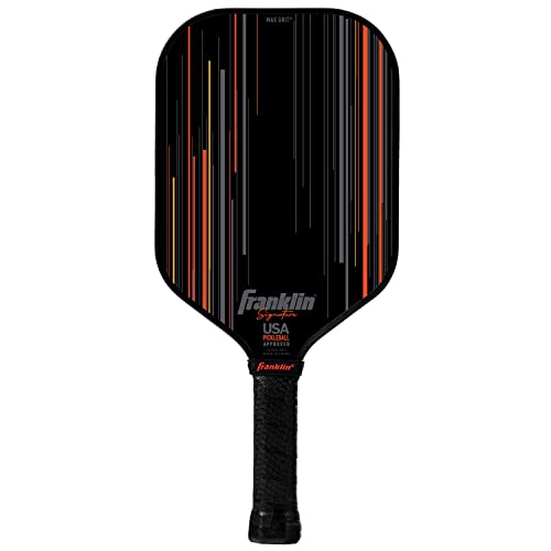 Franklin Sports Pro Pickleball Paddle - Signature Series 13MM Pickleball Paddle with MaxGrit Technology - Black/Orange