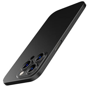 jetech ultra slim (0.35mm thin) case for iphone 14 pro 6.1-inch, camera lens cover full protection, lightweight matte finish pp hard minimalist case, support wireless charging (black)