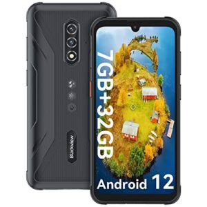 blackview rugged smartphone unlocked, 2023 bv5200 dual sim unlocked phones, 7gb+32gb/1tb expand, ip68/ip69k waterproof, android 12, 5180mah battery, 6.1" hd+13mp camera, nfc, glove mode, face unlock